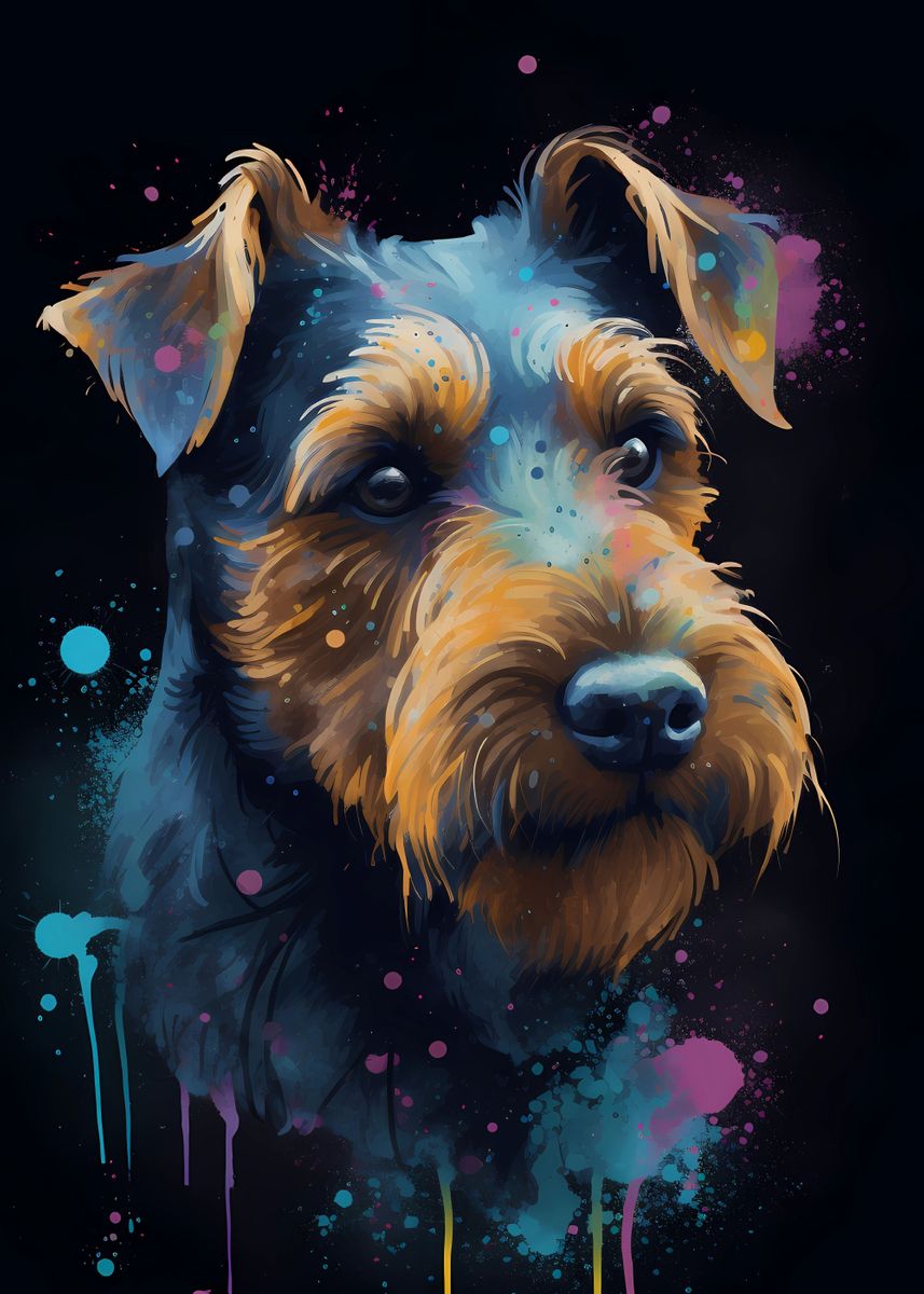 'Welsh Terrier Dog Legend' Poster, picture, metal print, paint by ...