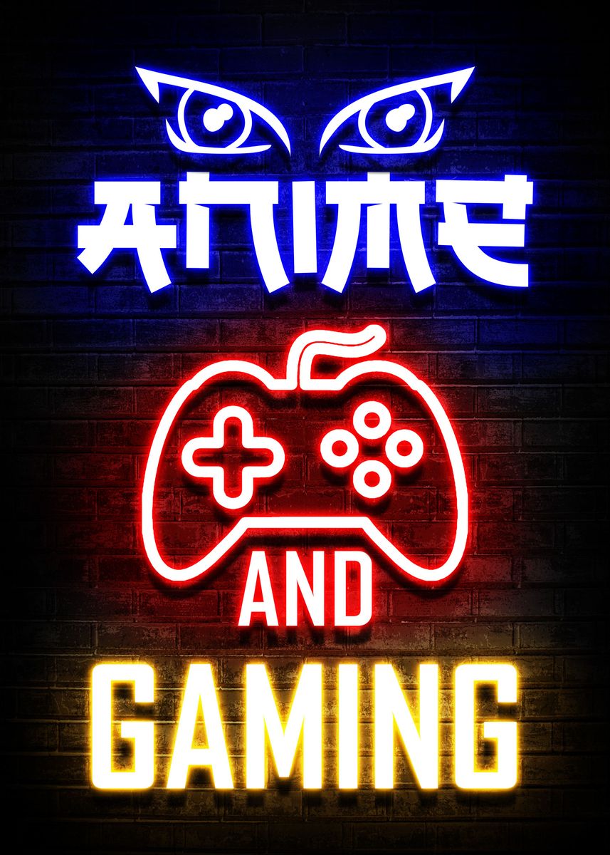 'Anime and Gaming' Poster, picture, metal print, paint by Black Four ...
