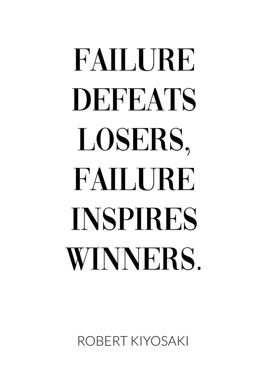 'Failure Lose Win Winner' Poster, picture, metal print, paint by ...