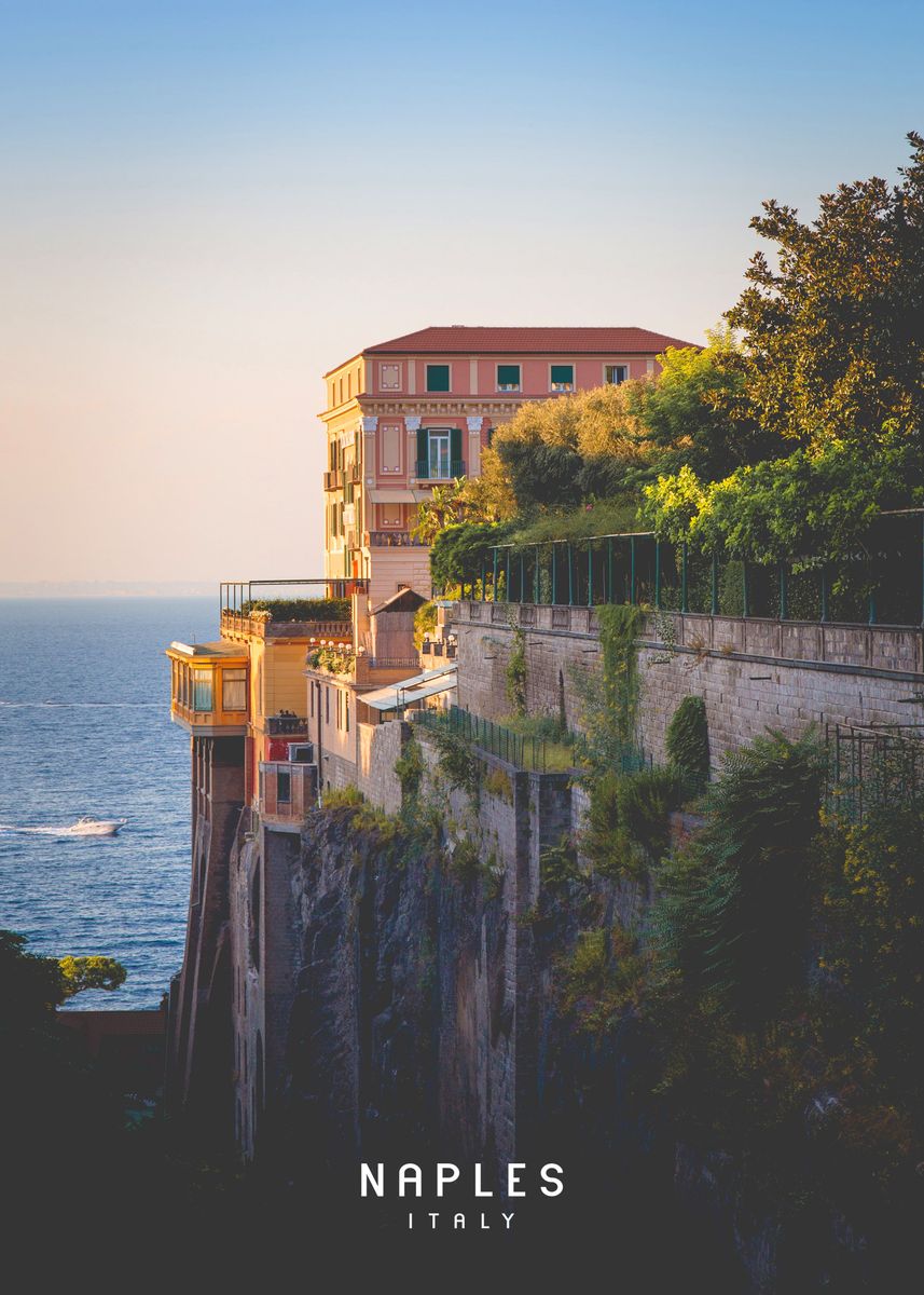 'Naples ' Poster, picture, metal print, paint by Famous City | Displate