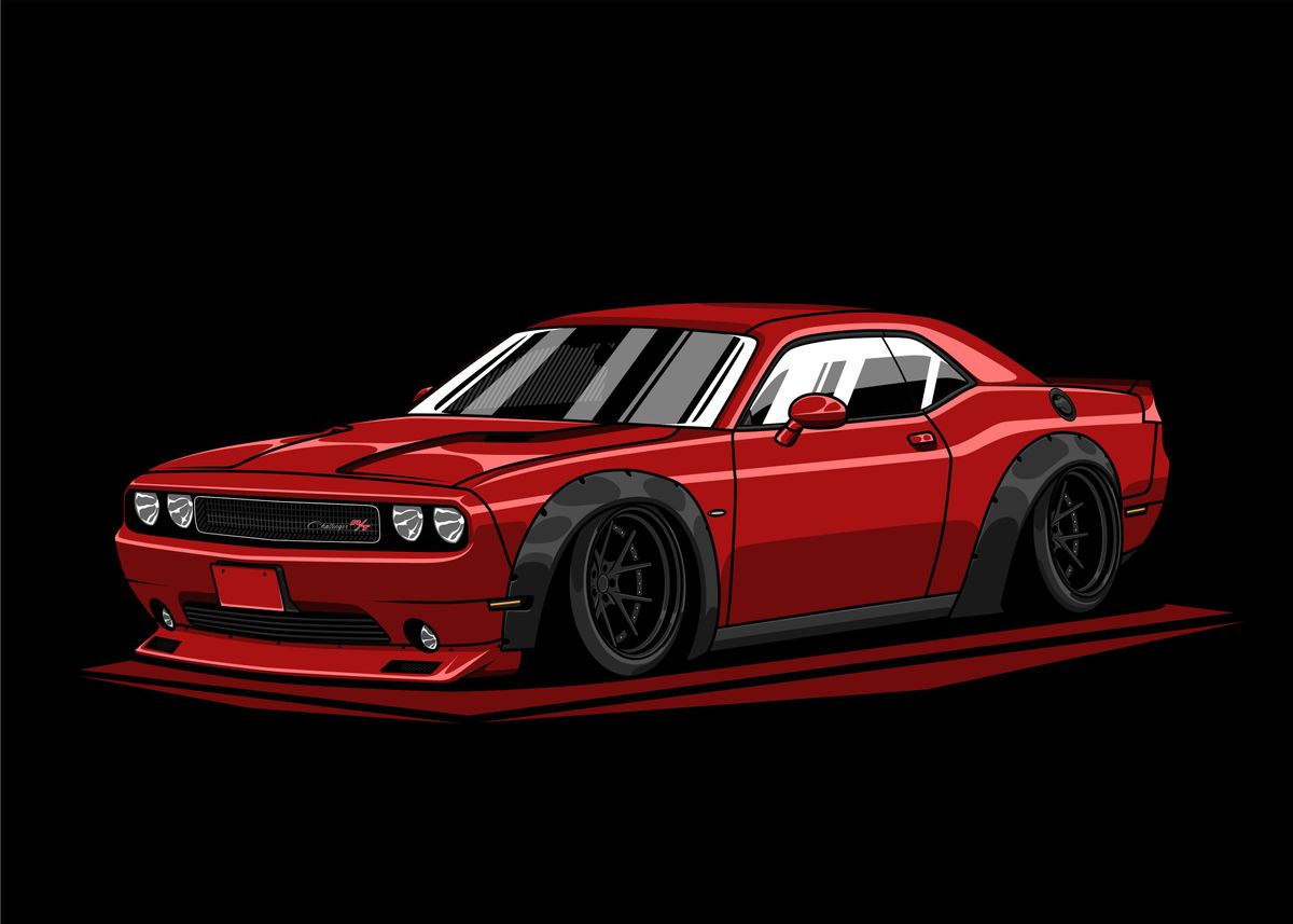 'Dodge Challenger SRT Hellc' Poster by Heru Kurniawan | Displate