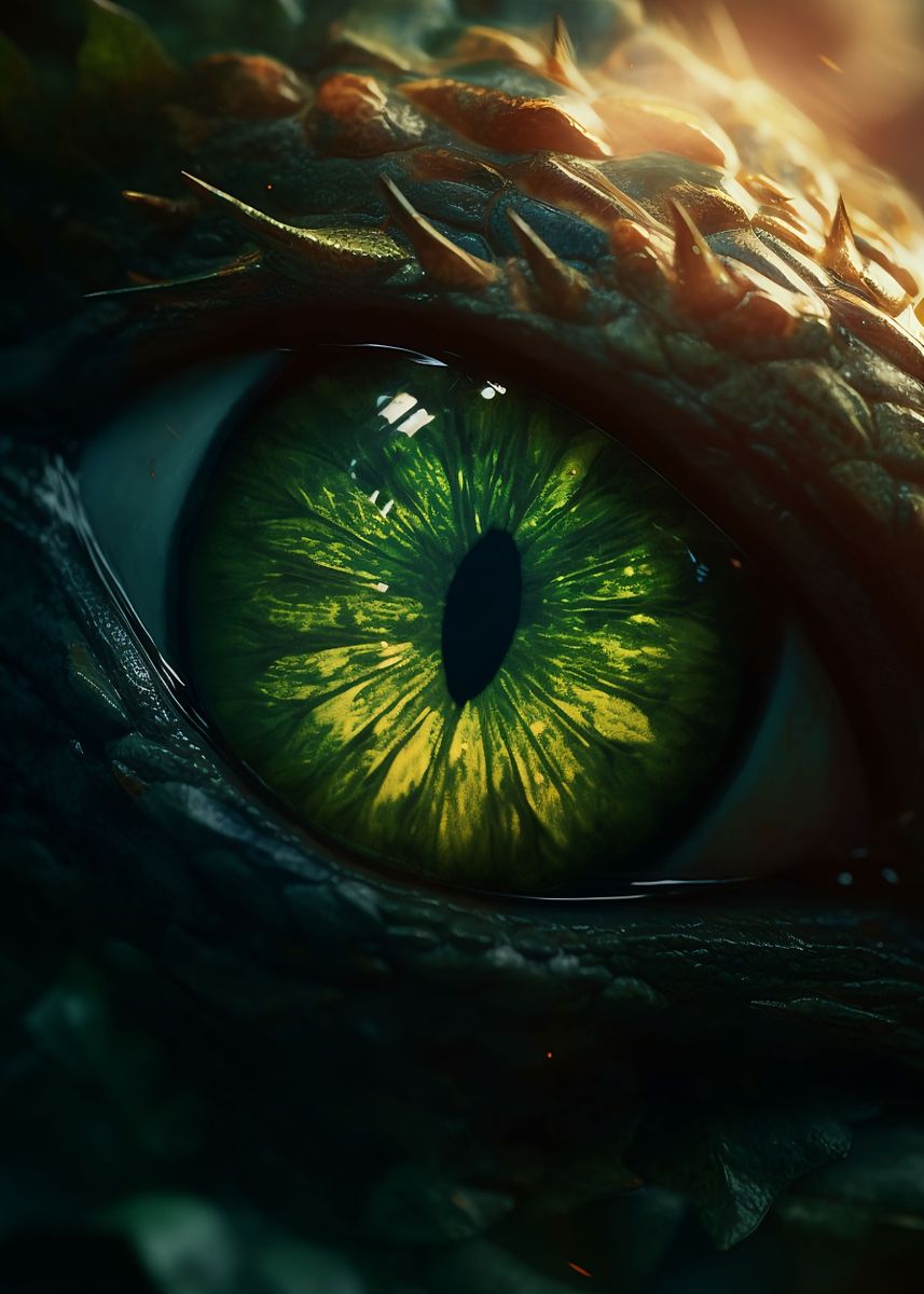 'Forest Dragons Gem Eye' Poster, picture, metal print, paint by ...