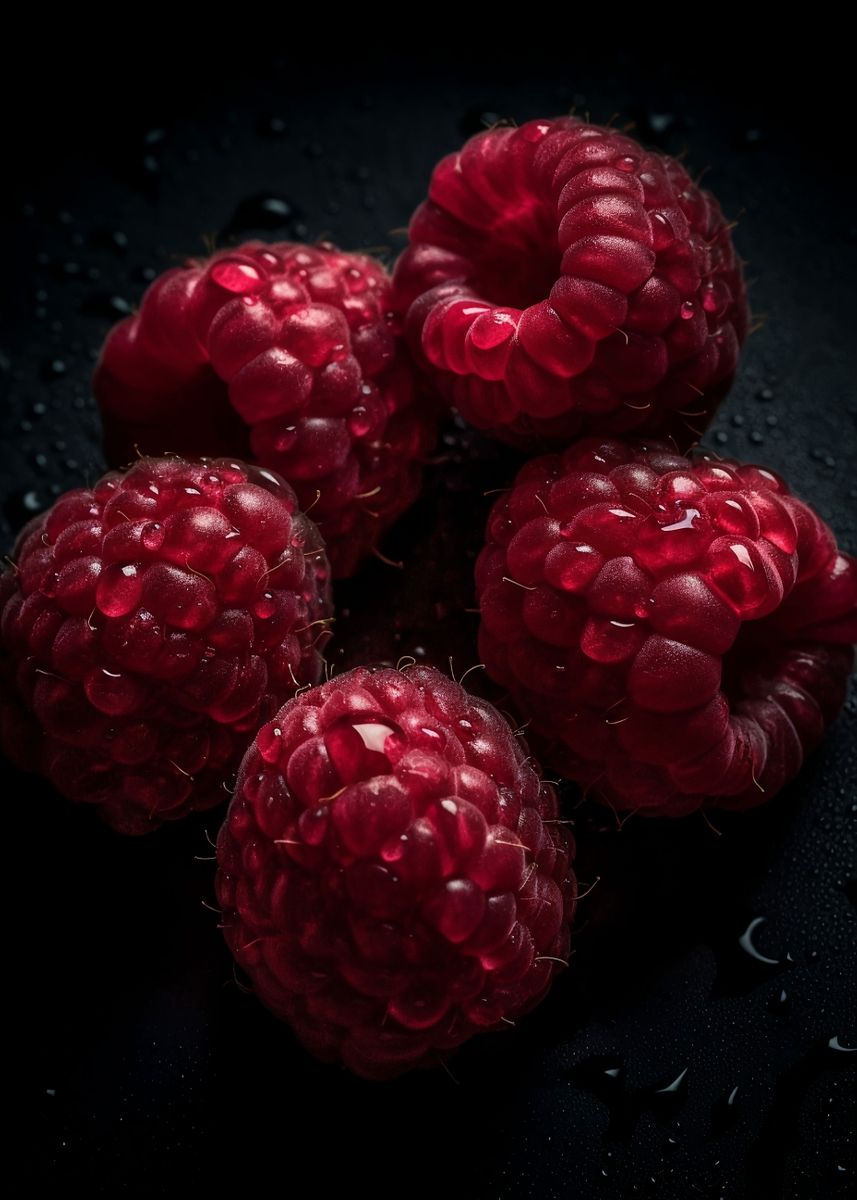 'Fresh Raspberries' Poster by Pixaverse | Displate