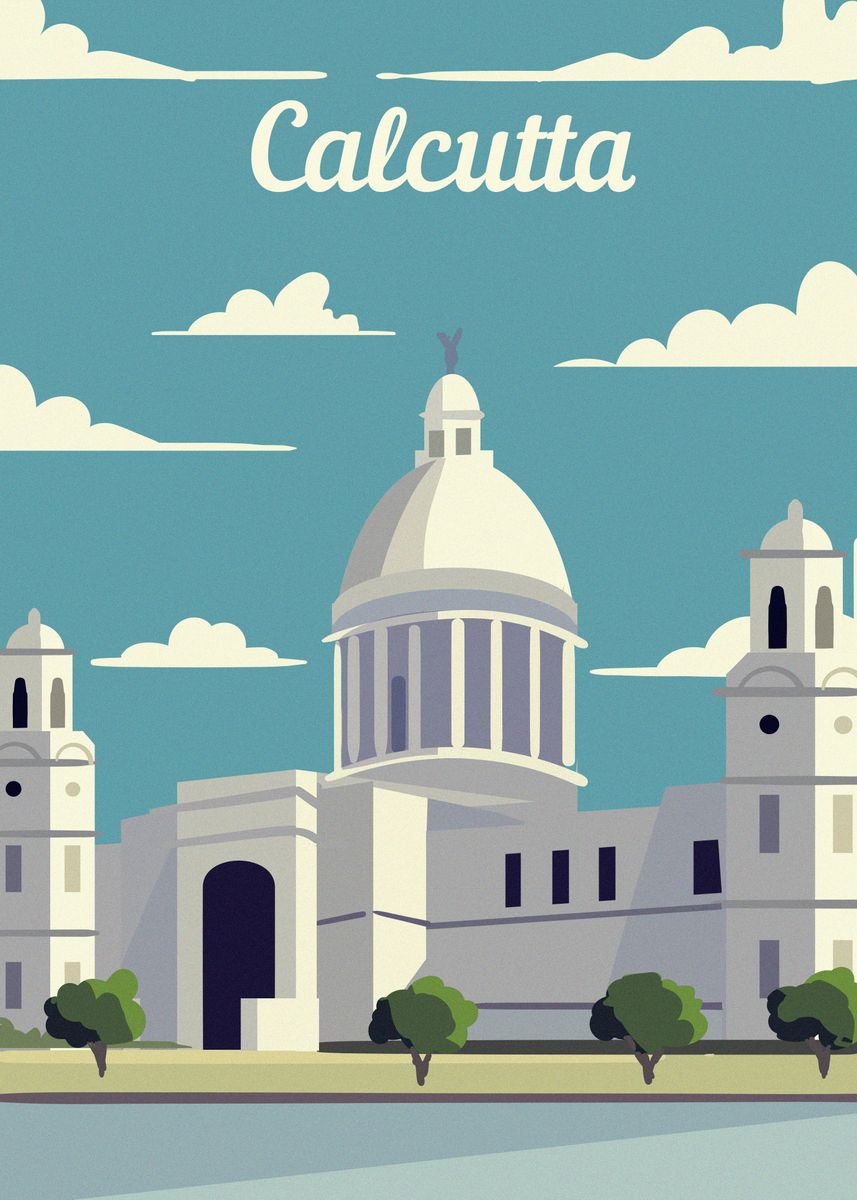 'Calcutta city skyline' Poster, picture, metal print, paint by Le Thi ...