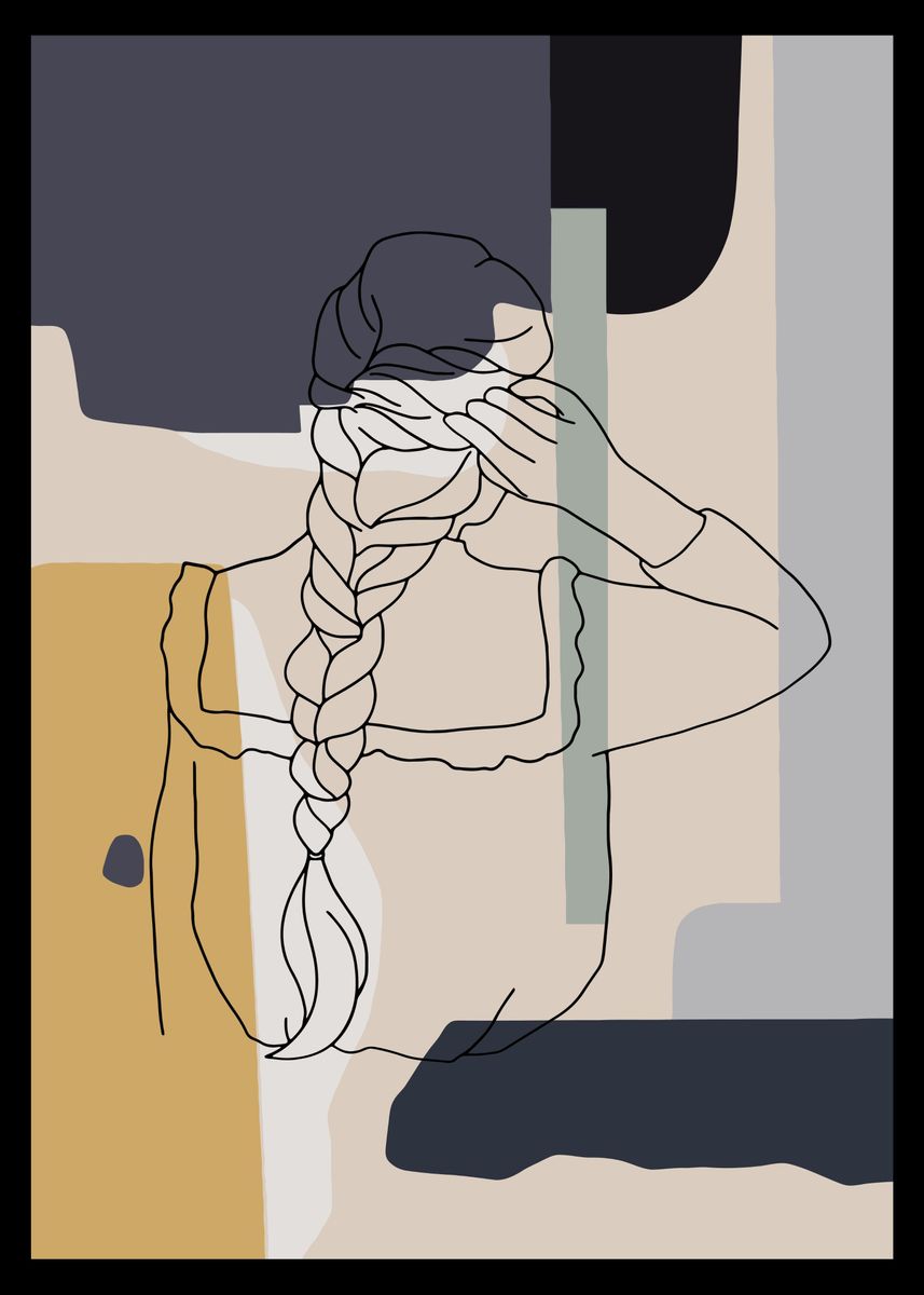 'Abstract Line Art' Poster, picture, metal print, paint by Nae | Displate