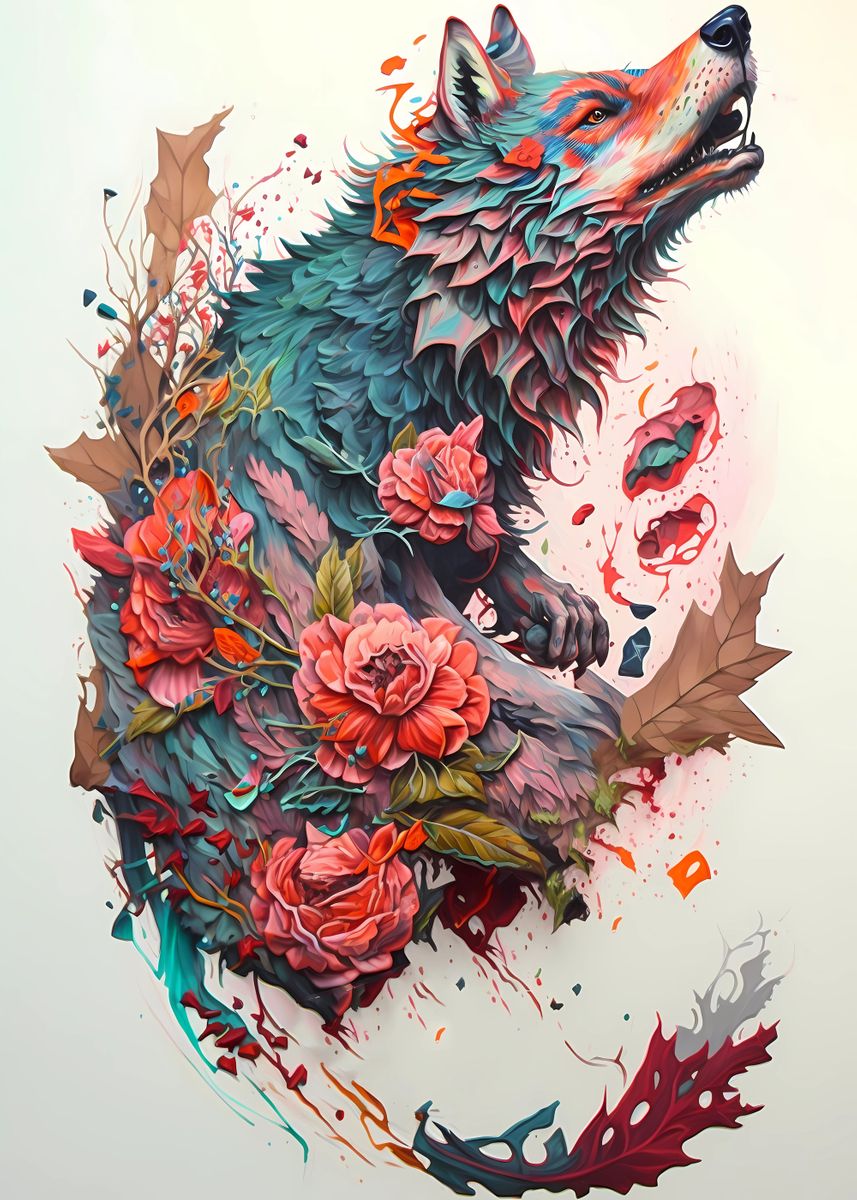 'Wolf Visionary' Poster, picture, metal print, paint by Anusha Ayalax ...