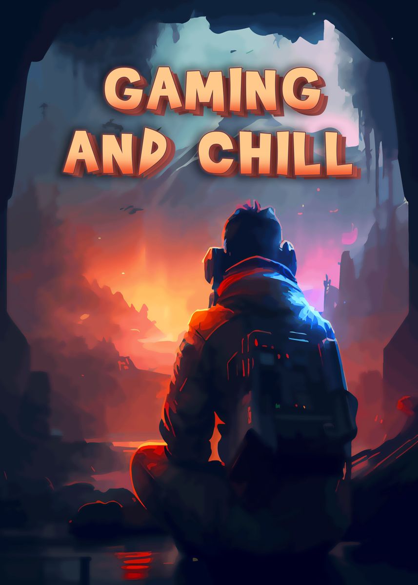 'Gaming And Chill' Poster, picture, metal print, paint by Animal Poster ...