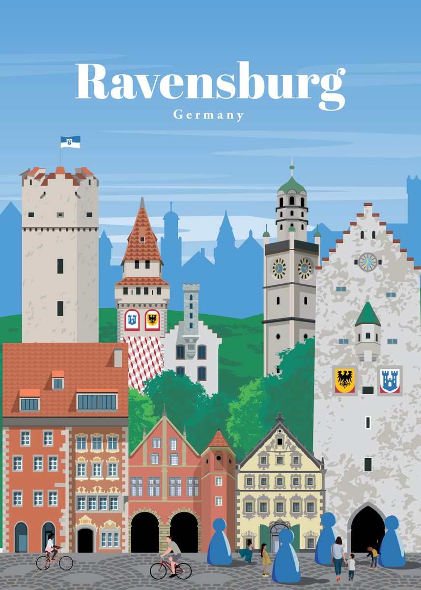 'Travel to Ravensburg' Poster, picture, metal print, paint by Studio ...