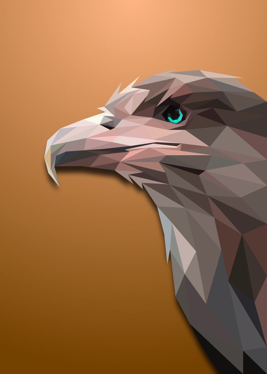 'Eagle Low Poly Art' Poster, picture, metal print, paint by Evanz ...