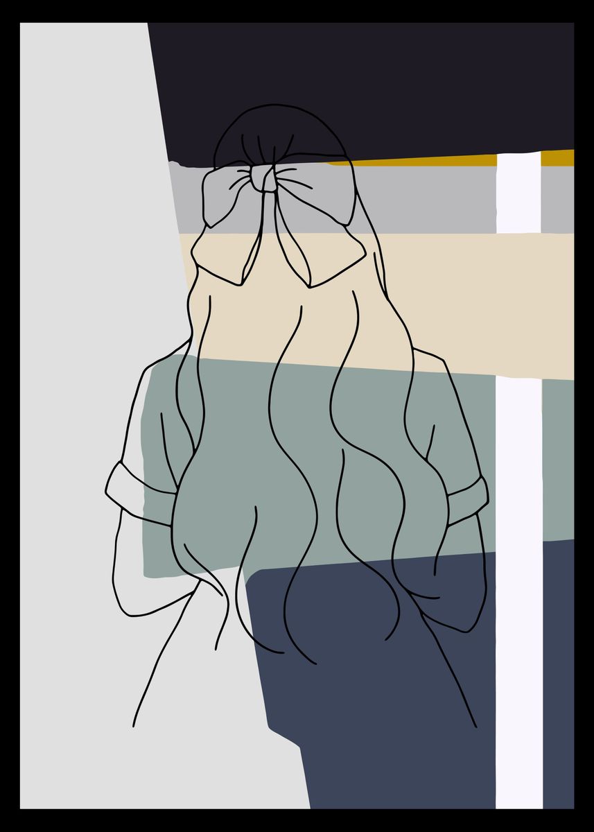 'Abstract Line Art' Poster, picture, metal print, paint by Nae | Displate