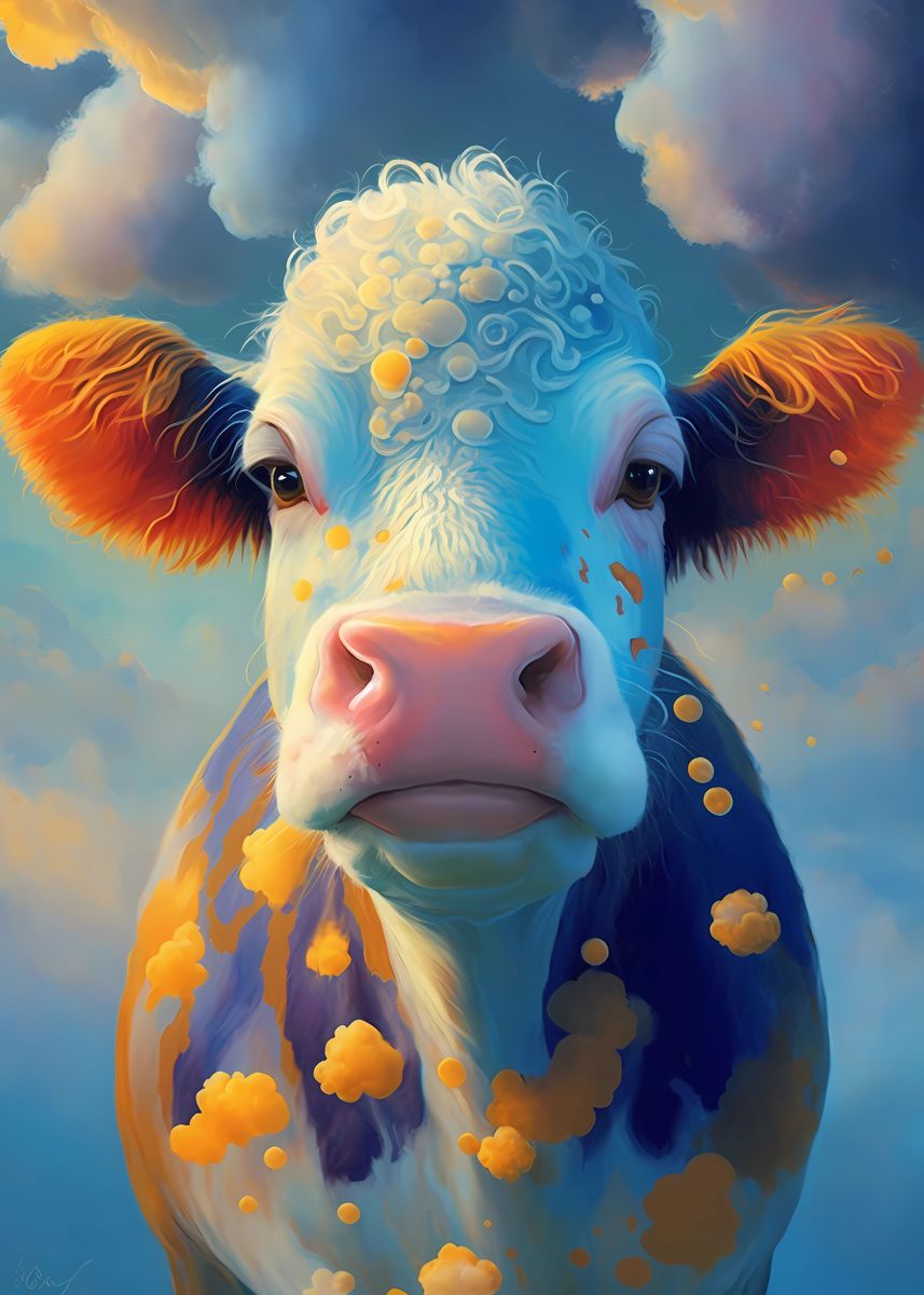 'Cow Mythical creatures' Poster, picture, metal print, paint by Alazia ...