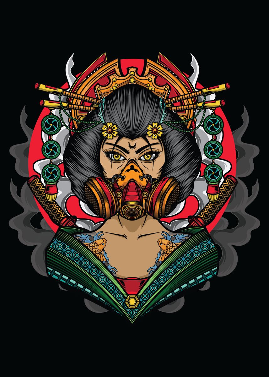 'Keisha samurai' Poster, picture, metal print, paint by Cassandra ...