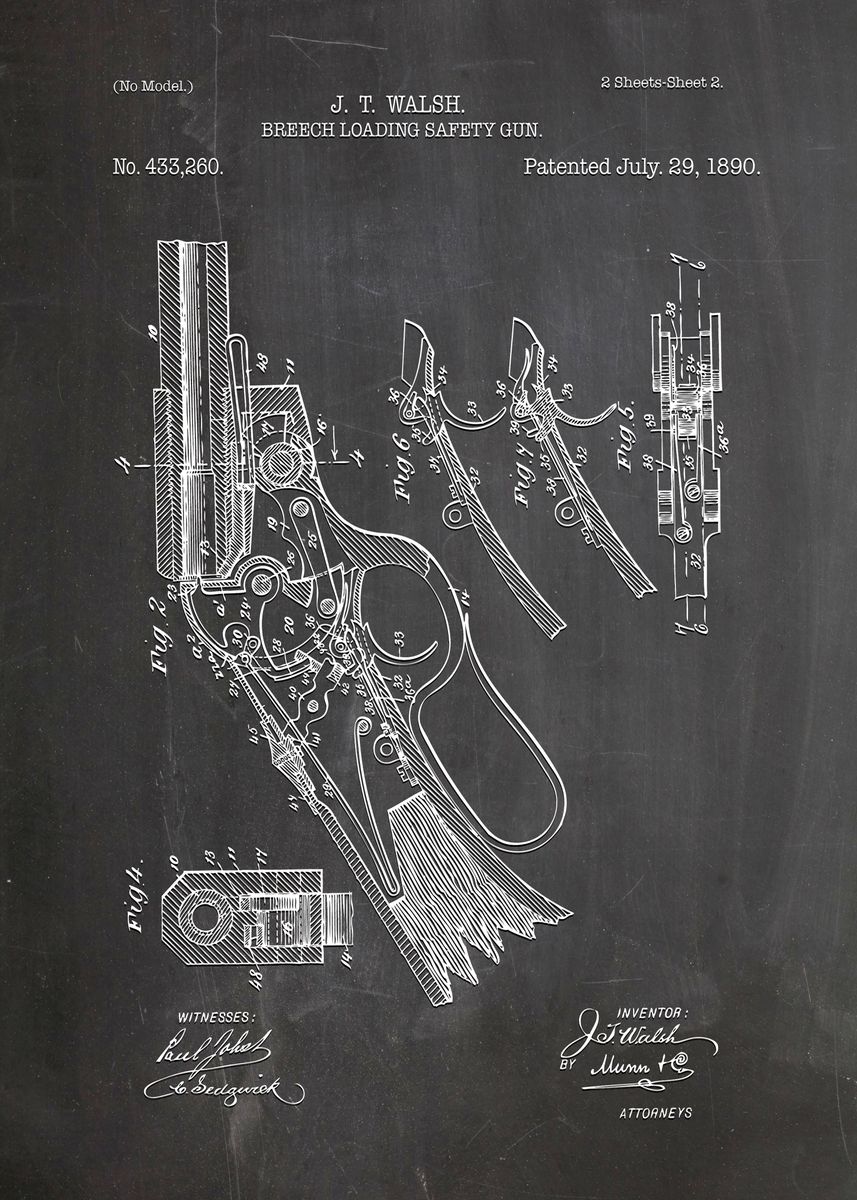 'breech loading safety gun' Poster, picture, metal print, paint by ...
