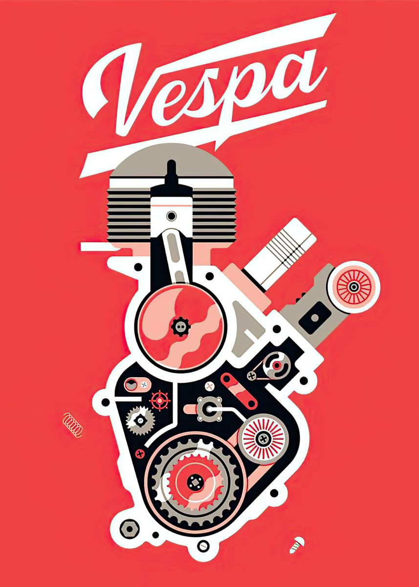'machine vespa' Poster, picture, metal print, paint by lastd knightd ...