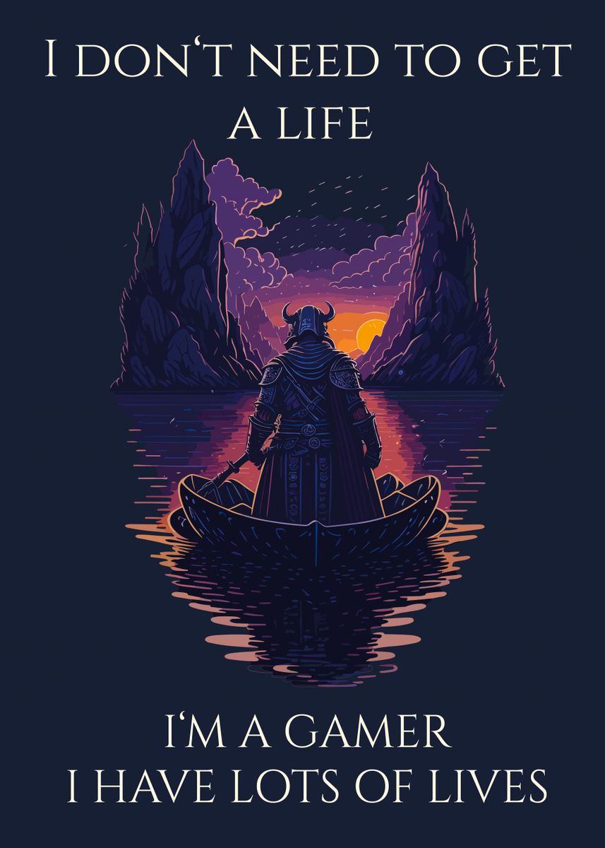 'Gaming Quote' Poster, picture, metal print, paint by Maltos | Displate