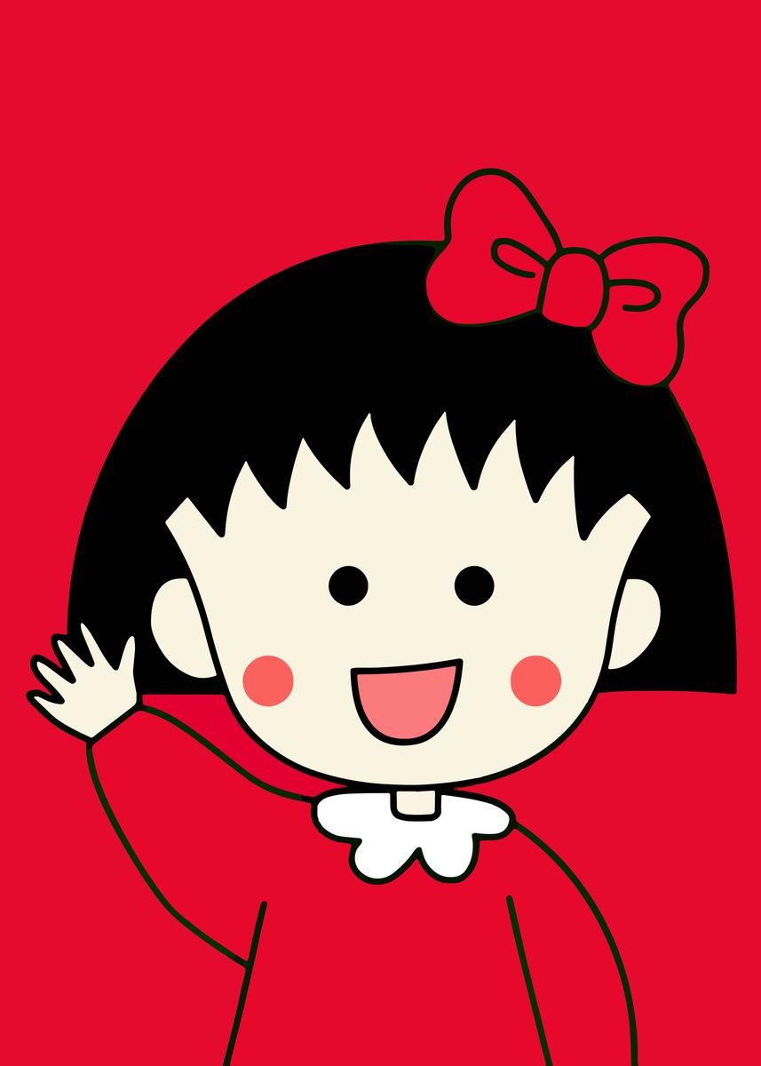 'smile chibi maruko chan' Poster, picture, metal print, paint by Aksara ...