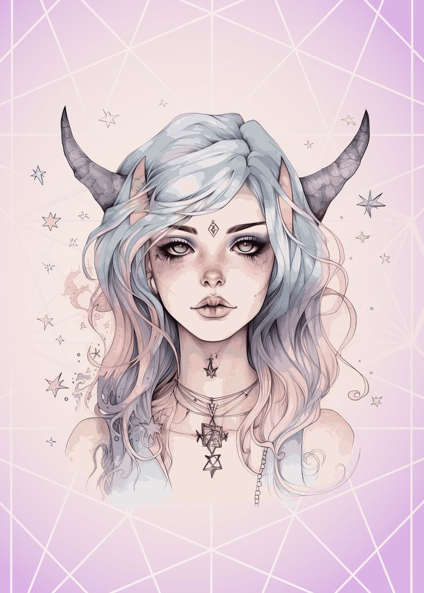 'Watercolor Pastel Demon' Poster, picture, metal print, paint by ...