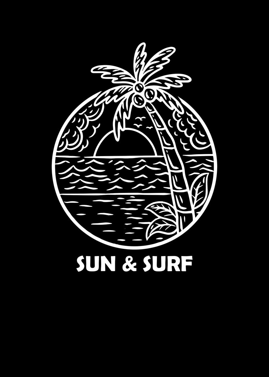'Sun and Surf' Poster, picture, metal print, paint by bananadesign ...
