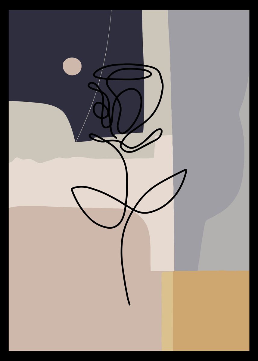 'Abstract Line Art' Poster, picture, metal print, paint by Nae | Displate