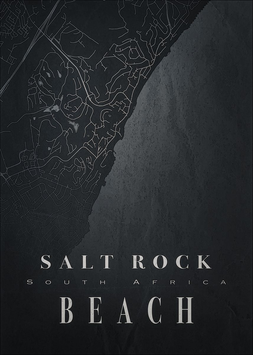 'Salt Rock Beach' Poster, picture, metal print, paint by fafbird | Displate
