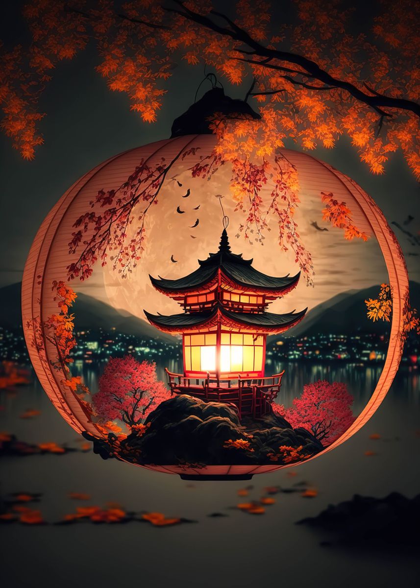 'Chinese Lantern Festival' Poster, picture, metal print, paint by ...