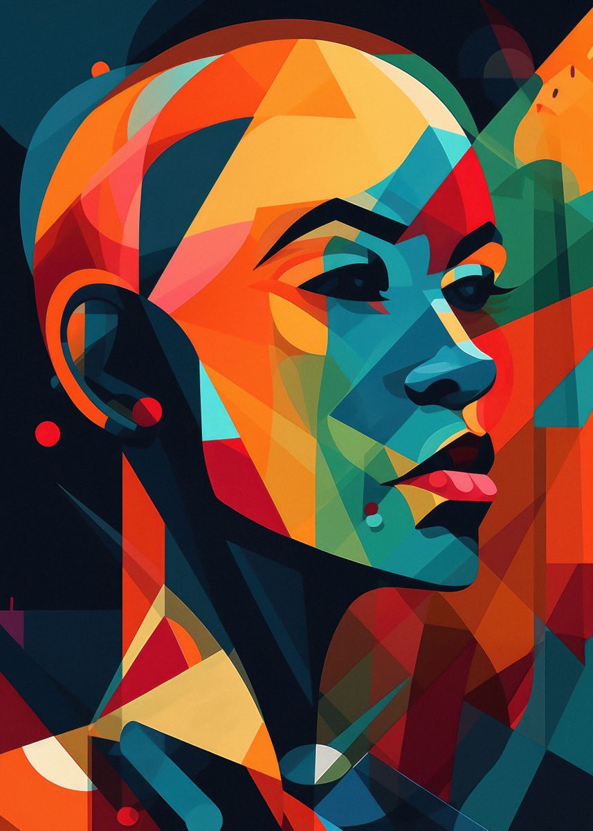 'Intense Gaze' Poster, picture, metal print, paint by Colorfux | Displate