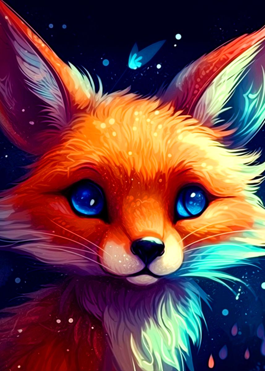 'Cute Fox' Poster by thanh tras | Displate