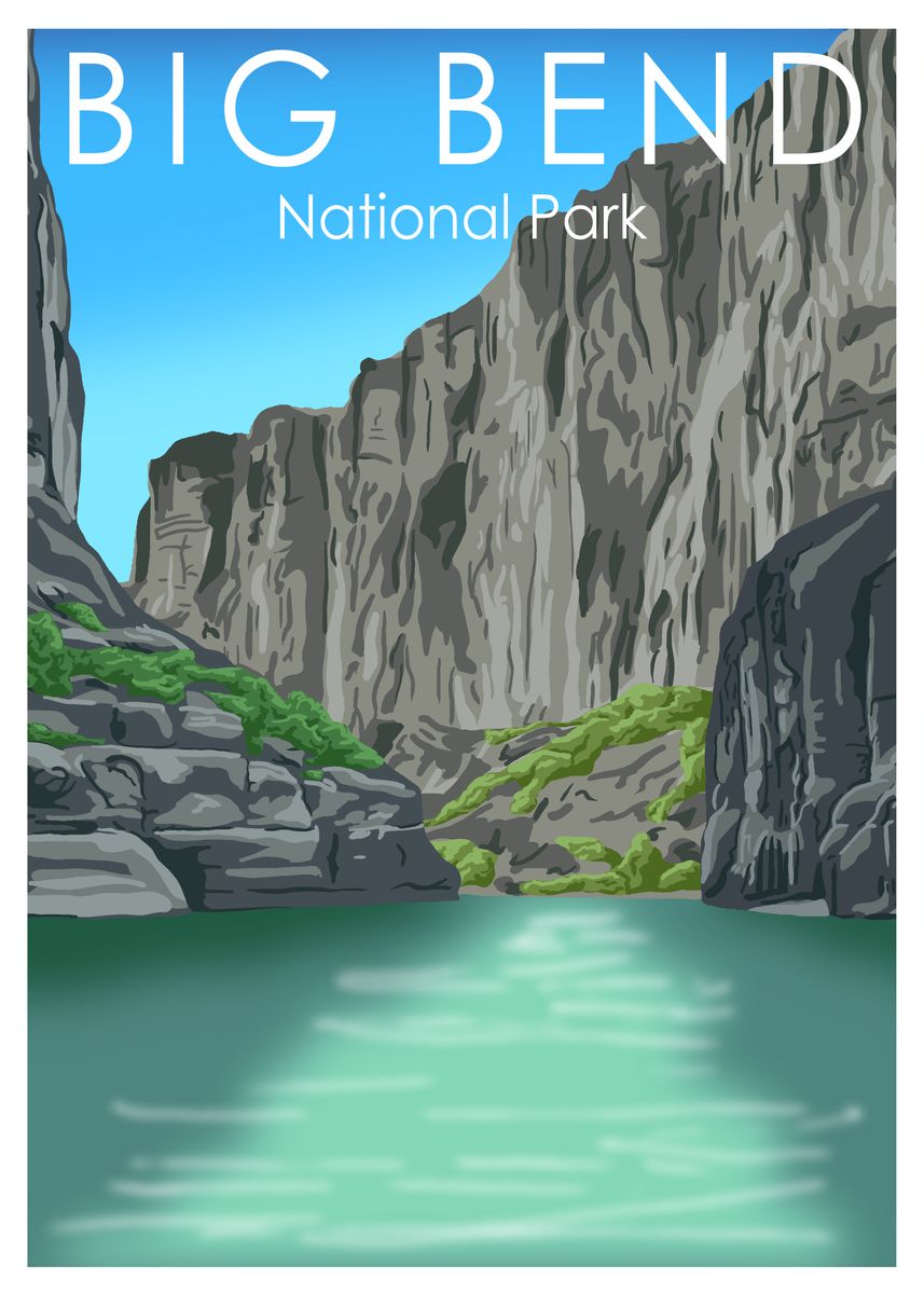 'Big Bend' Poster, picture, metal print, paint by OmegaArt | Displate