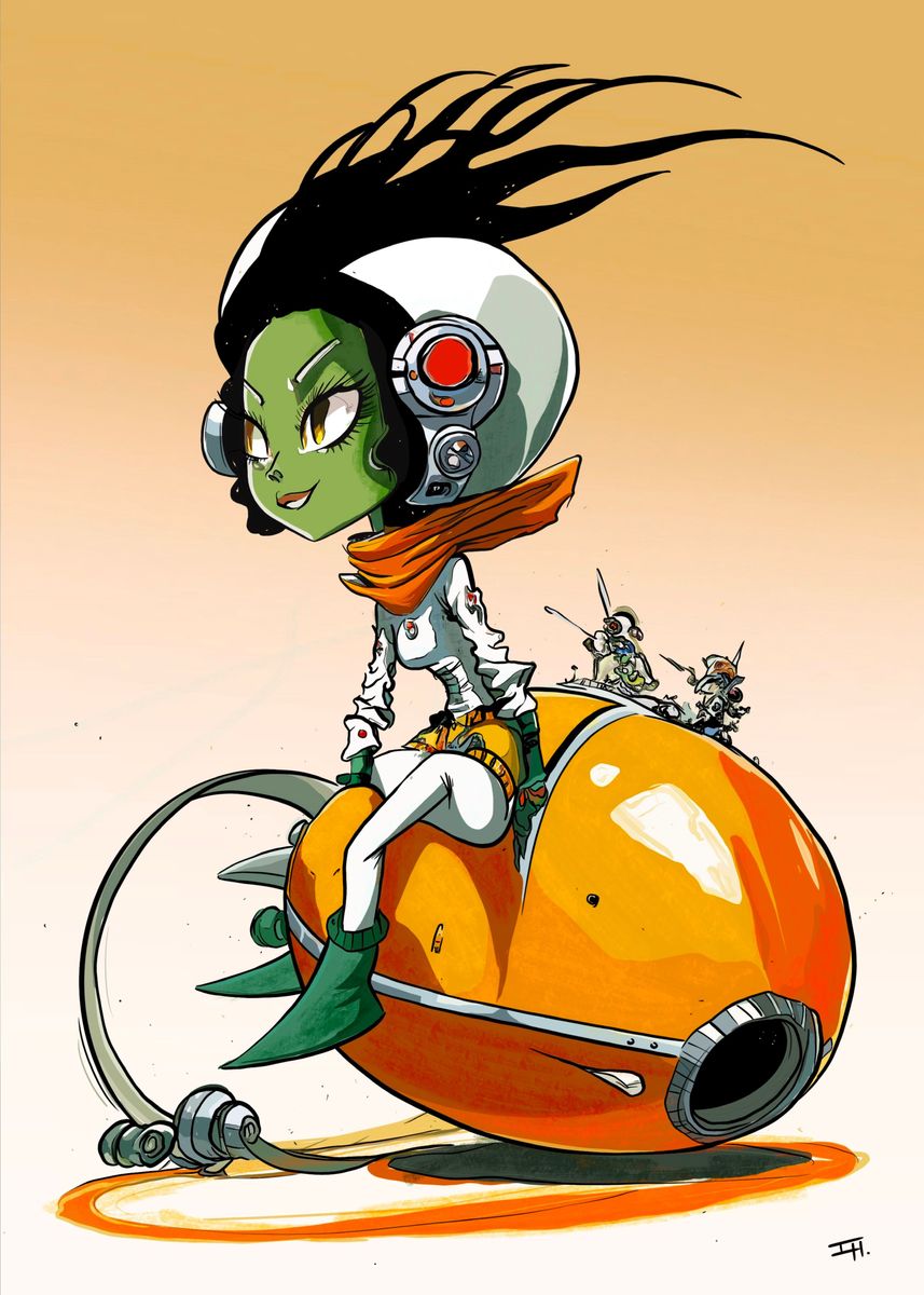 'A Little Green Alien' Poster, picture, metal print, paint by Iona ...