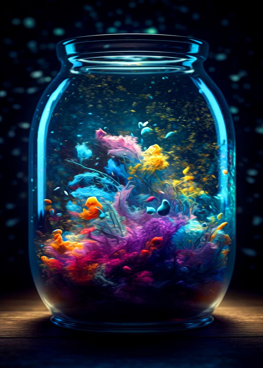 'Ocean in glass' Poster, picture, metal print, paint by Thanh Vuong | Displate