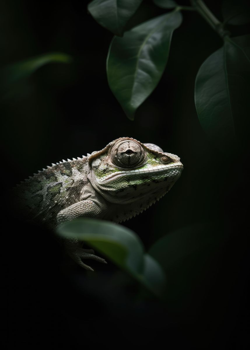 'The Camouflaging Chameleon' Poster, picture, metal print, paint by ...