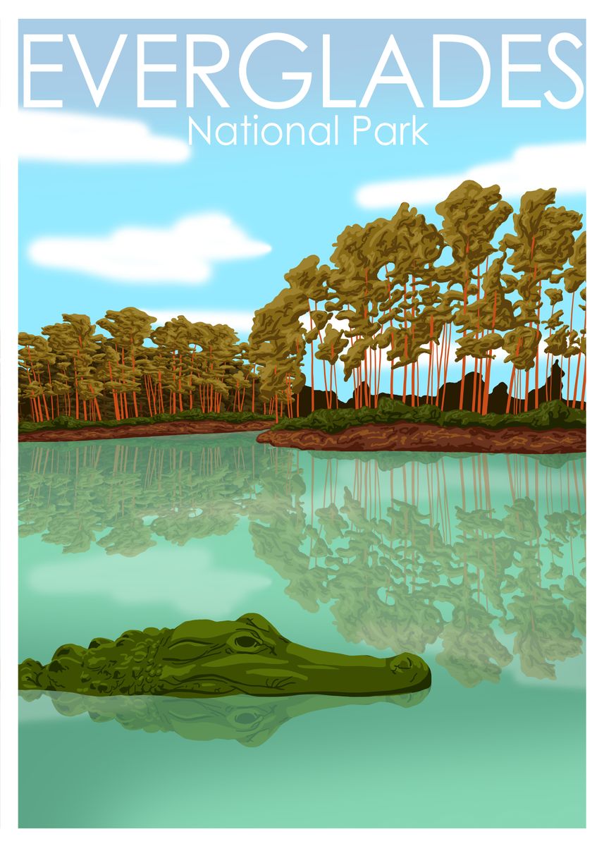 'Everglades' Poster, picture, metal print, paint by OmegaArt | Displate