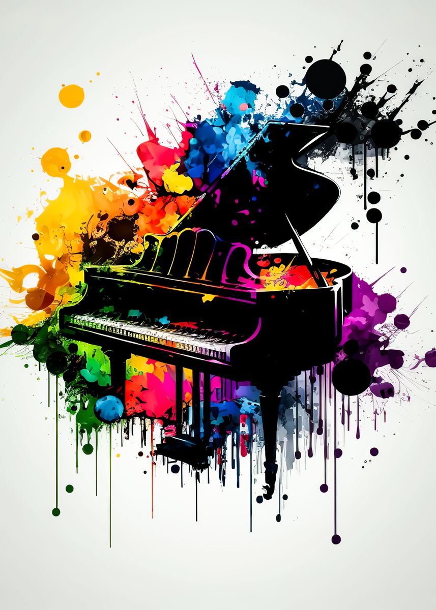 'piano colorful' Poster, picture, metal print, paint by 5Fine | Displate