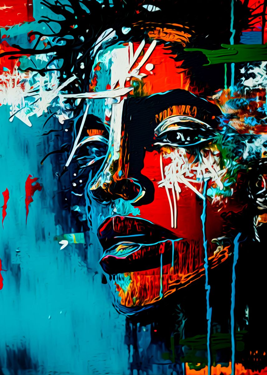 'Abstract Face' Poster, picture, metal print, paint by dnland thane ...