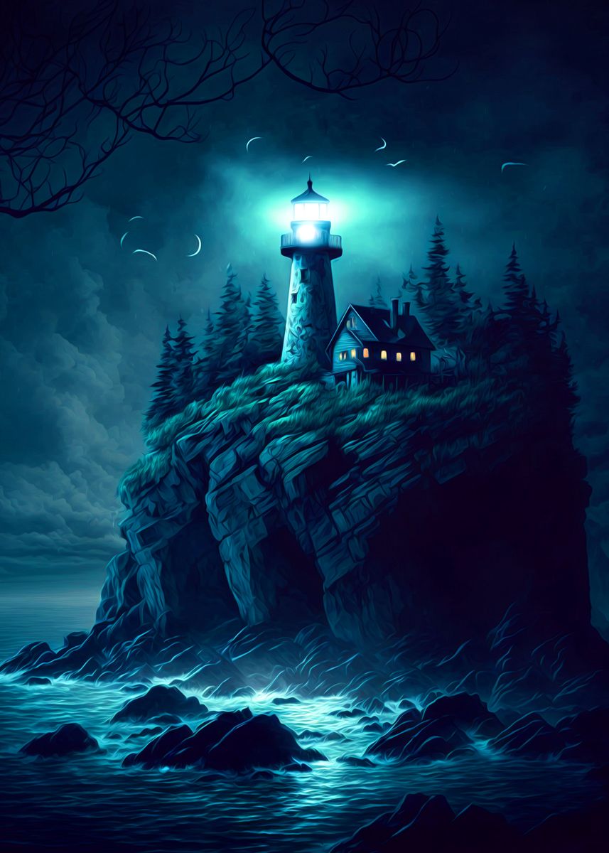 'Fantasy Lighthouse' Poster, picture, metal print, paint by huy bui ...