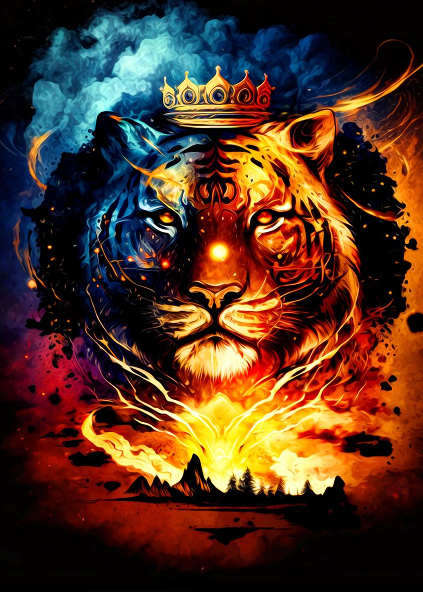 'Tiger' Poster, picture, metal print, paint by tona Billi | Displate