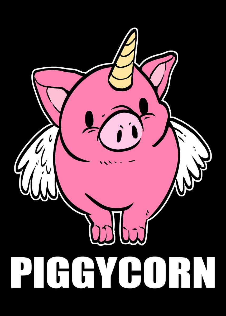 'Piggycorn Gay Gift' Poster, picture, metal print, paint by ...