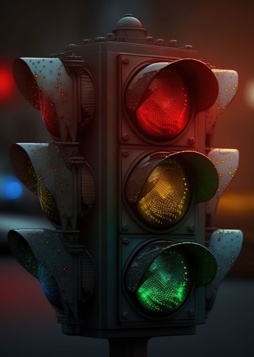 'Traffic Light ' Poster, picture, metal print, paint by Chester Draper ...