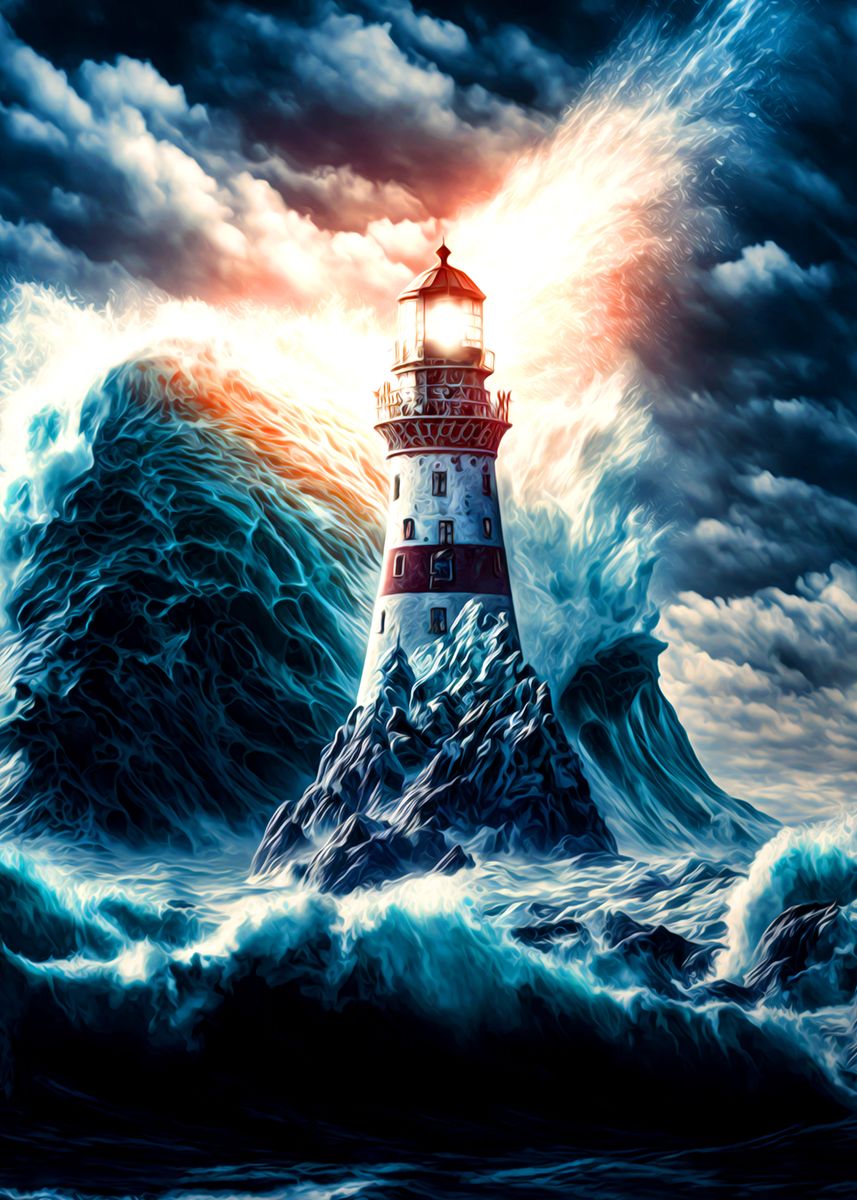'Fantasy Lighthouse' Poster, picture, metal print, paint by huy bui ...