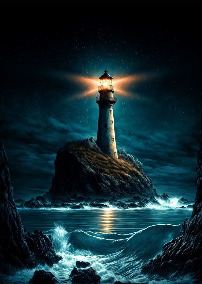 'Fantasy Lighthouse' Poster, picture, metal print, paint by huy bui ...