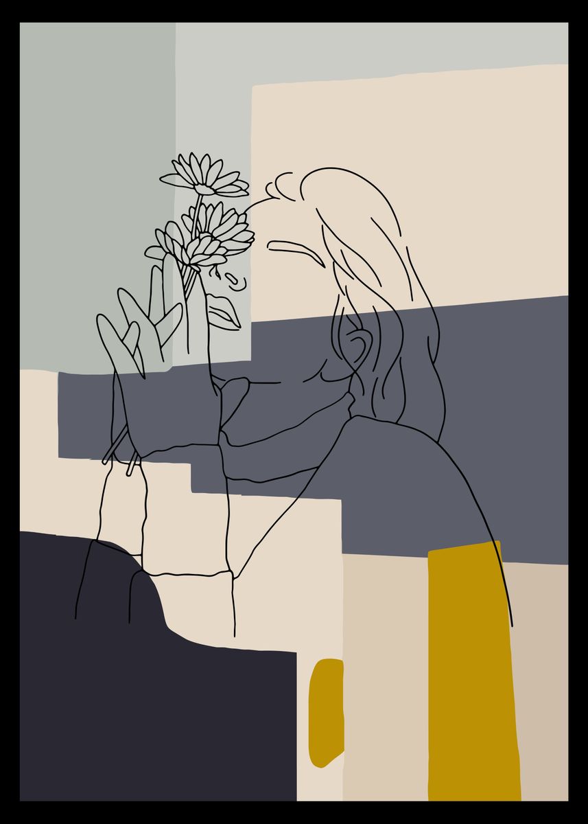 'Abstract Line Art' Poster, picture, metal print, paint by Nae | Displate