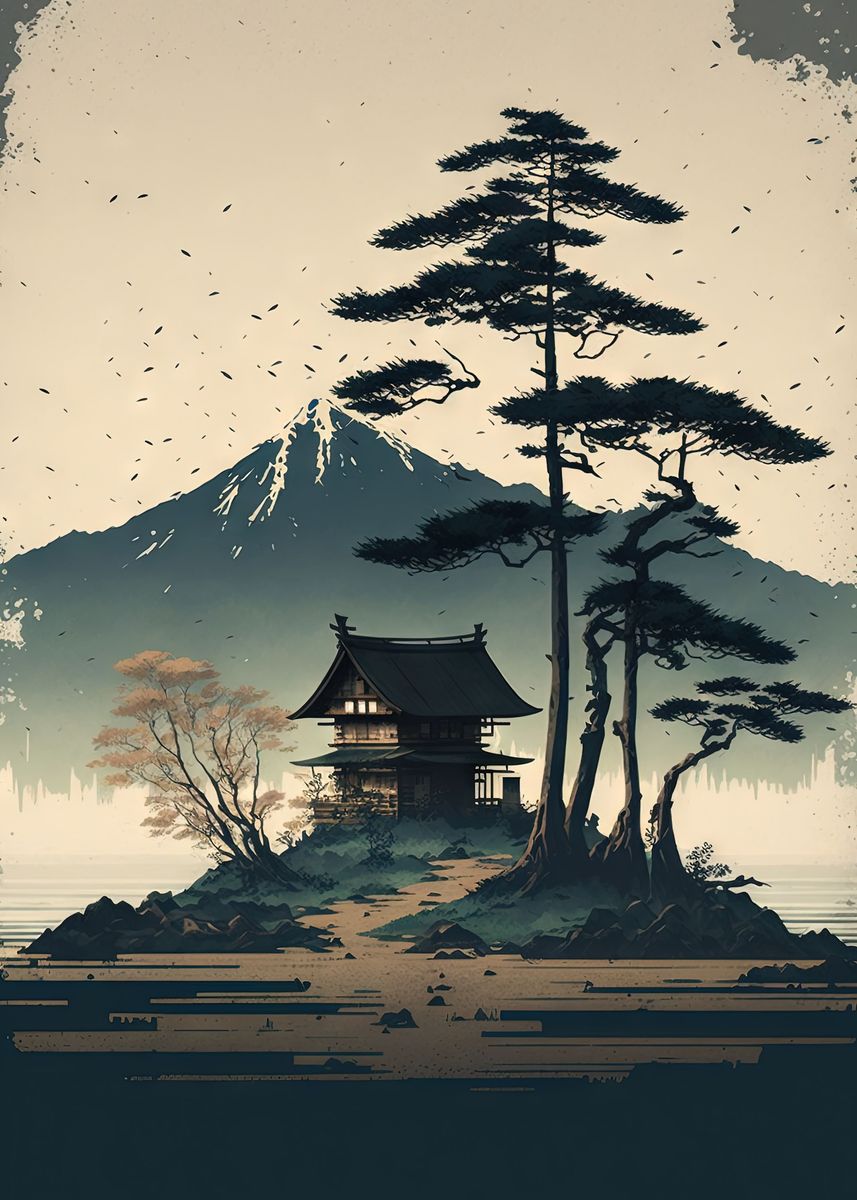 'Vintage Asian Landscape' Poster by Creative Ucf | Displate