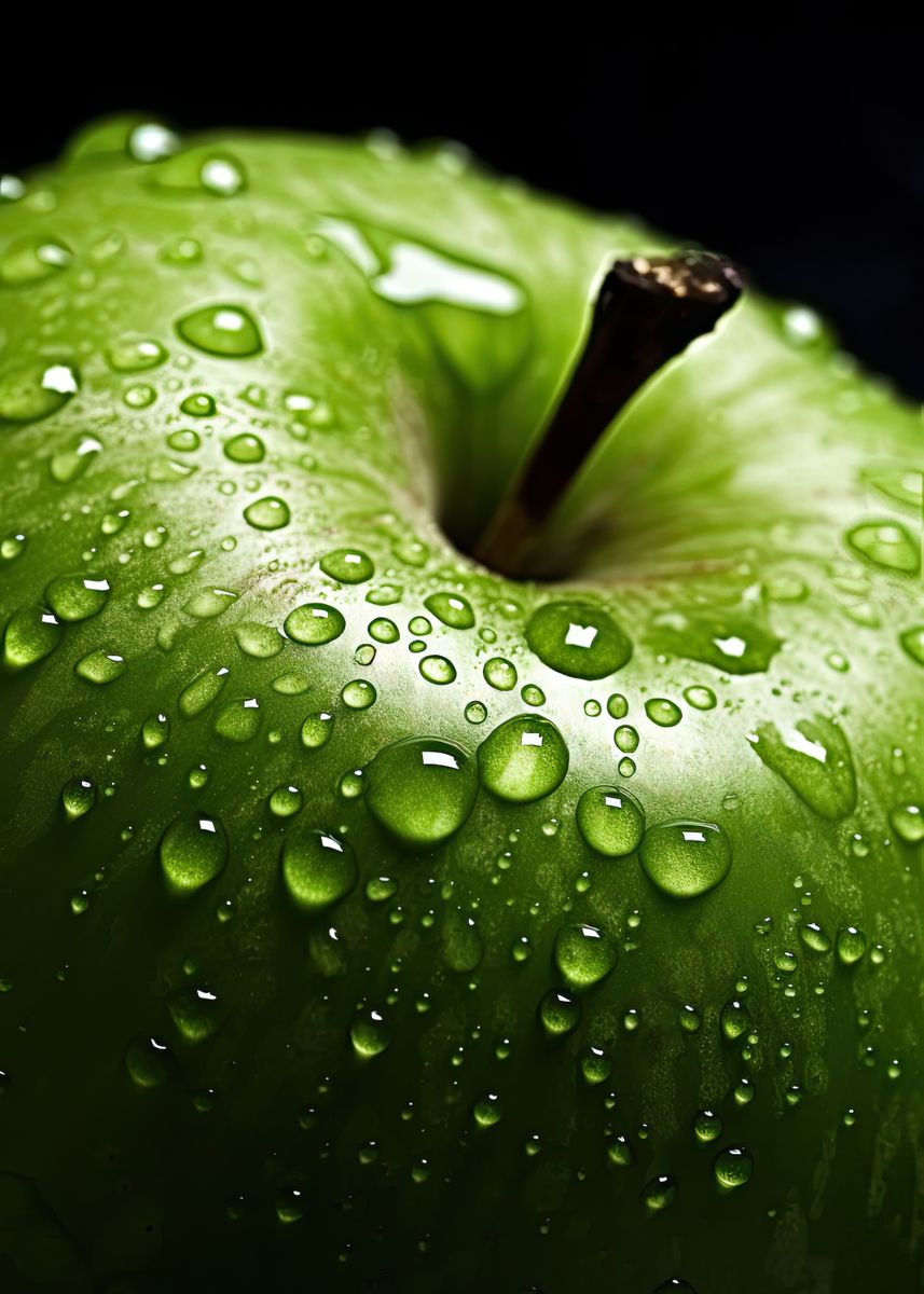 'A juicy green apple' Poster, picture, metal print, paint by Michael ...