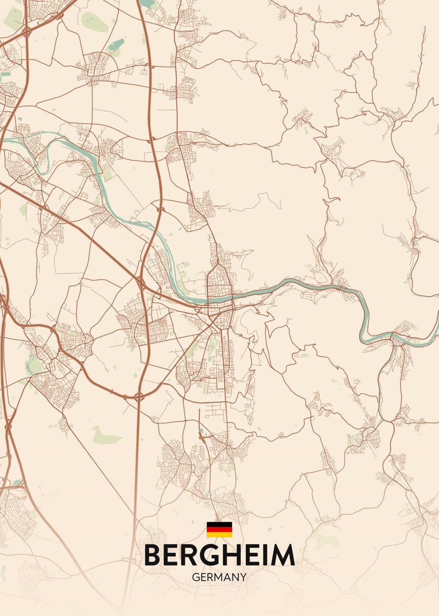 'Bergheim DE' Poster, picture, metal print, paint by IMR Designs | Displate