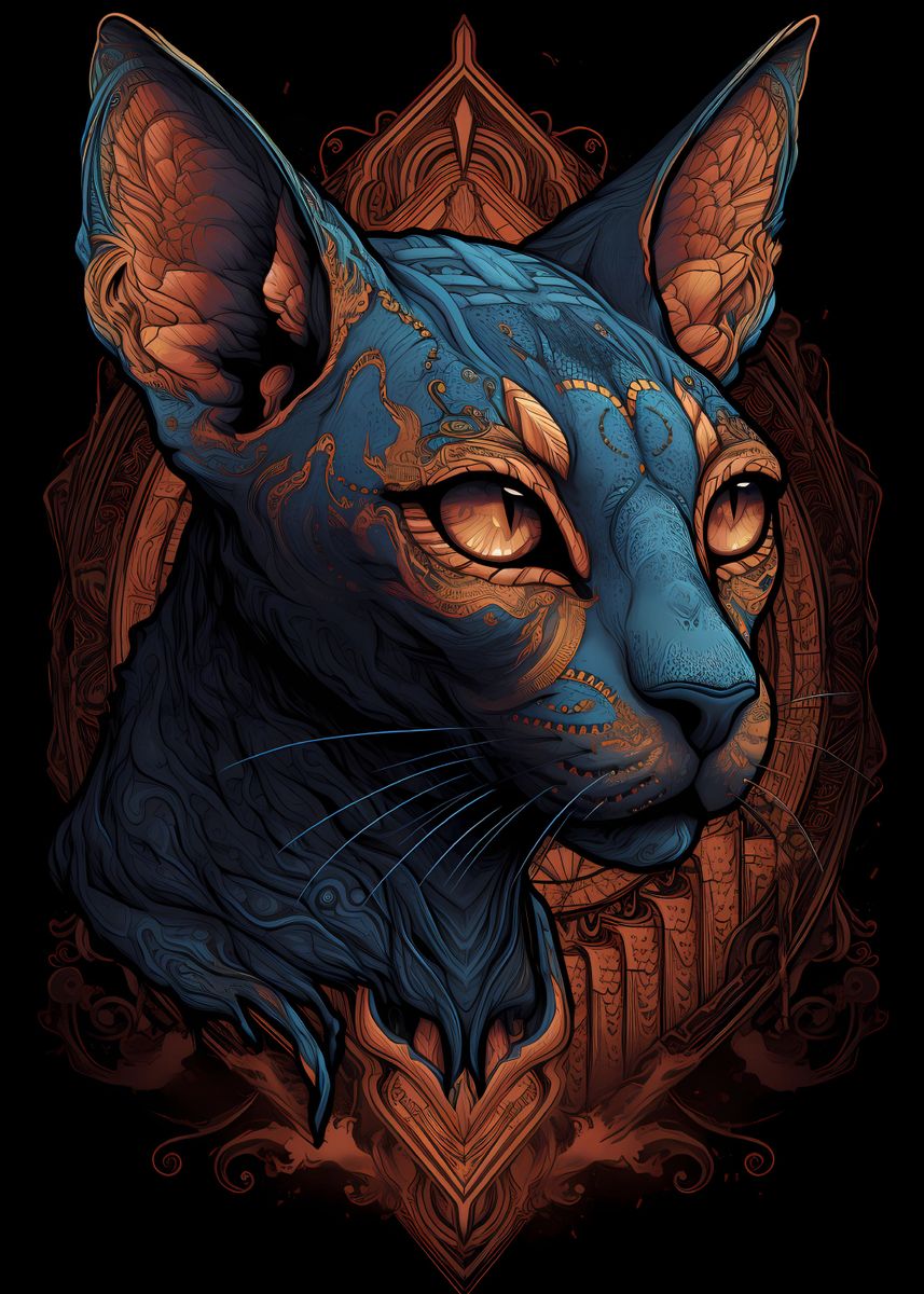 'Sphynx Cat Playful' Poster by Meriah Schneider | Displate