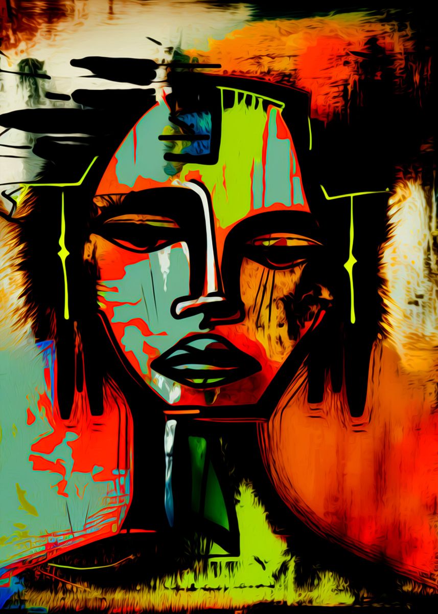 'Abstract Face' Poster, picture, metal print, paint by dnland thane ...