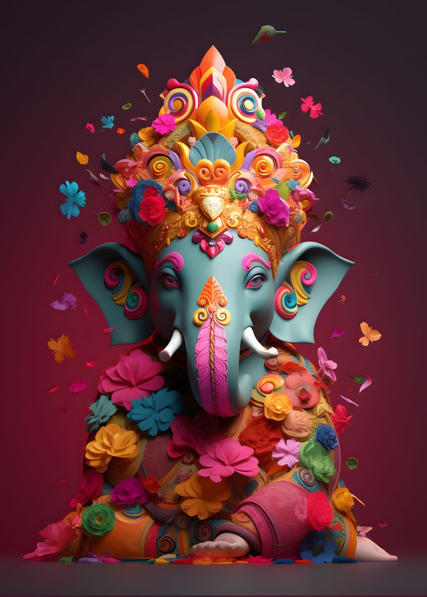 'Ganesha god of art ' Poster, picture, metal print, paint by Nathapol ...