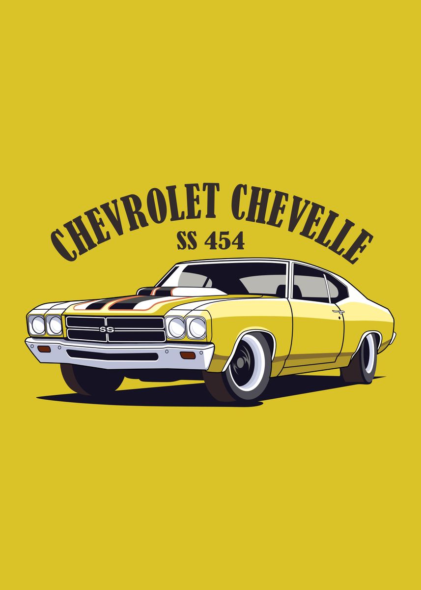 'Chevy Chevelle SS 545 Cars' Poster, picture, metal print, paint by ...