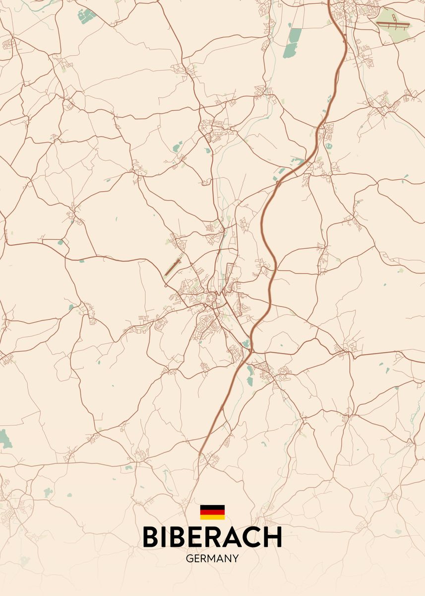 'Biberach DE' Poster, picture, metal print, paint by IMR Designs | Displate