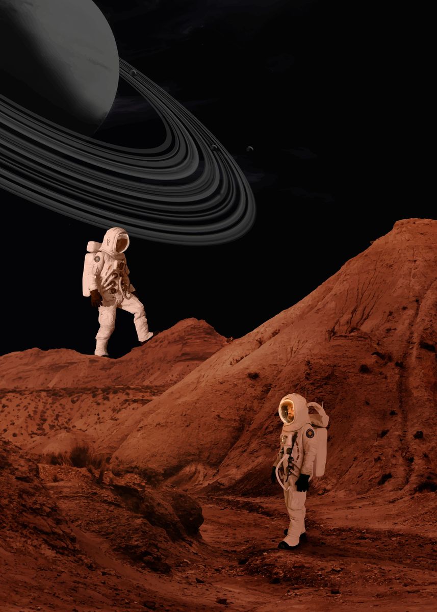 'Journey to planet mars' Poster, picture, metal print, paint by ...